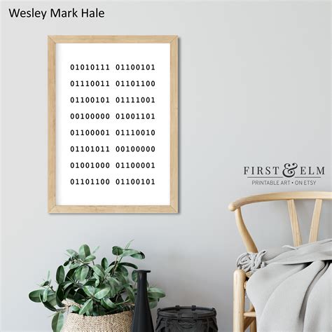 Binary Code Poster Customized With Name Computer Geek Gifts Etsy