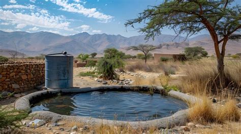 Atmospheric Water Harvesting Device For Arid Climate Sustainability Premium Ai Generated Image