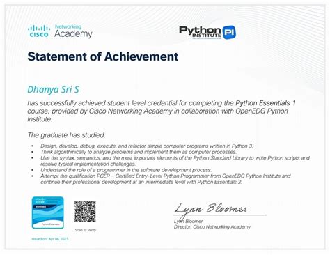 Excited To Share That Ive Completed The Python Essentials Course