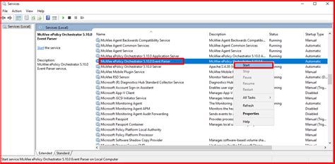 Mcafee EPO Login Screen The Local Event Parser Service Is Not Running
