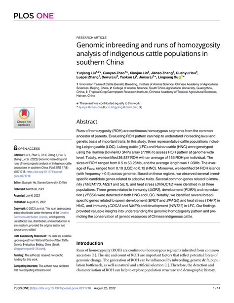 Pdf Genomic Inbreeding And Runs Of Homozygosity Analysis Of