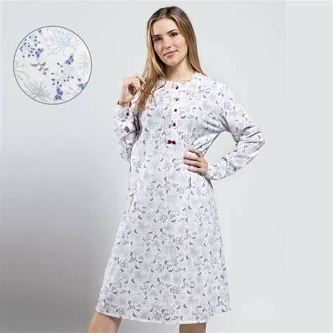 Camisón Mujer Algodón Manga Larga Estampado Lin