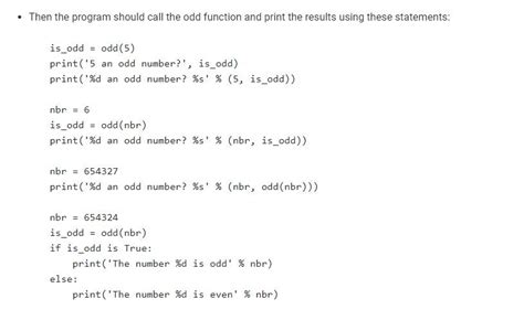 Solved Write A Python Program Called Odd Py That Creates Chegg