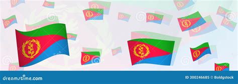 Eritrea Flag Themed Abstract Design On A Banner Abstract Background