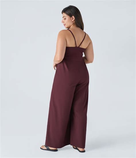 Womens Breezeful™ Backless Side Invisible Zipper Pocket Wide Leg Quick