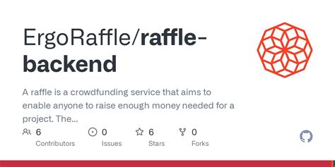 Github Ergoraffleraffle Backend A Raffle Is A Crowdfunding Service
