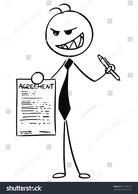 Cartoon Vector Illustration Stick Man Businessman Stock Vector Royalty