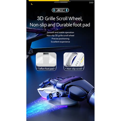 Inphic In9 Tri Mode Wireless Mouse Rechargeable Rgb Gaming Mice 10000dpi Programmable Button