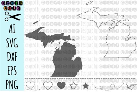 Michigan Svg State Svg Files Michigan Vector United States Svg State Clip Art Michigan Cut