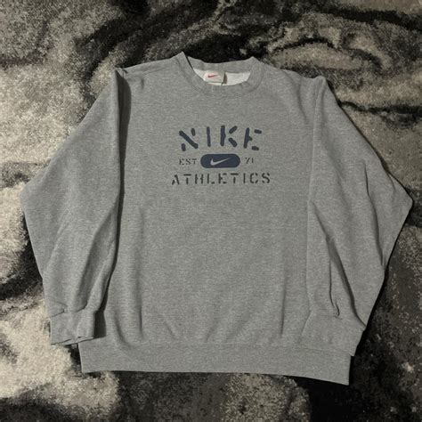 Vintage 90s Nike Athletics Sweatshirt Stains Size Depop