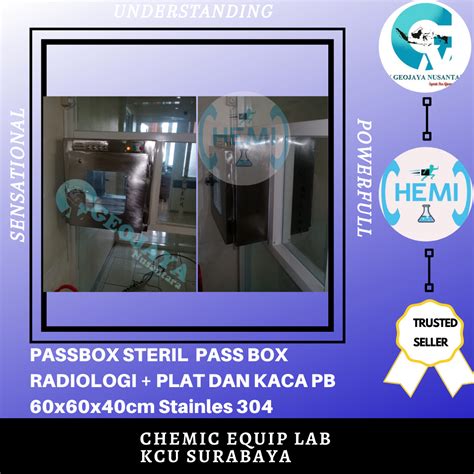 Passbox Steril Pass Box Radiologi Plat Dan Kaca Pb 60x60x40cm Stainles 304 Chemicequiplab