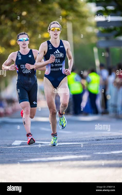 Cassandre Laure Beaugrand Running In Pontevedra In The 2023 World Triathlon Championship Series