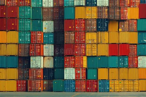 Stacked Shipping Containers Stock Illustration - Illustration of containers, globalization ...