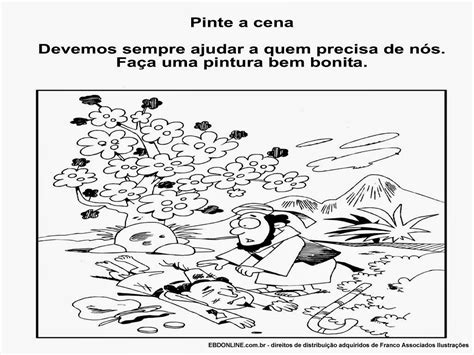 Ministério Água Viva Kids Jesus e a Parábola do Bom Samaritano Desenhos e Atividades