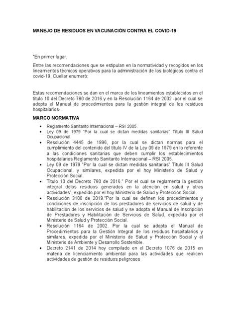 Manejo De Residuos Pdf Residuos Gestión De Residuos