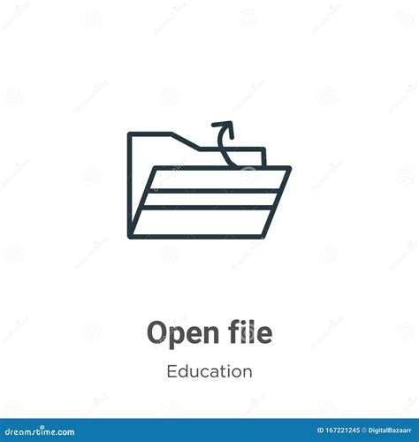 open file outline vector icon thin line black open file icon flat
