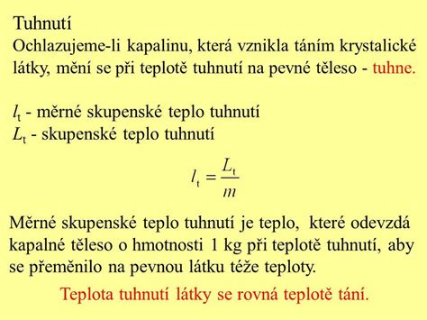 TÁnÍ A TuhnutÍ Ppt Stáhnout Ppt
