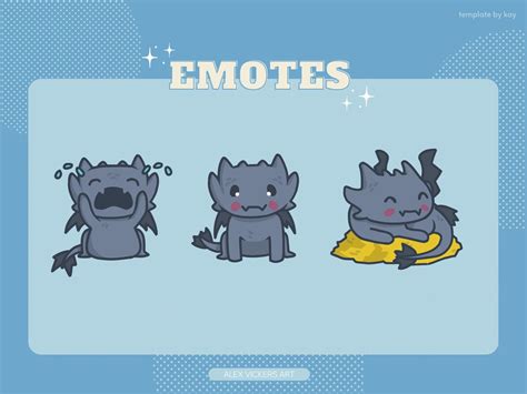Dragon Emotes Pack 1 CUTE DRAGON EMOTES Twitch Youtube Discord