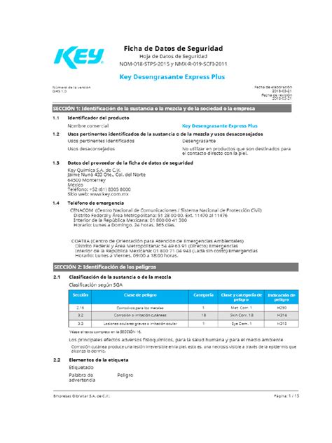 Sds Key Desengrasante Express Plus Pdf