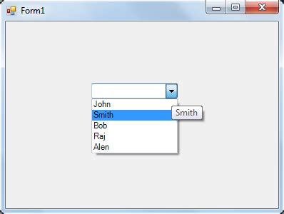 TechCohere Add ToolTip For ComboBox Control In C