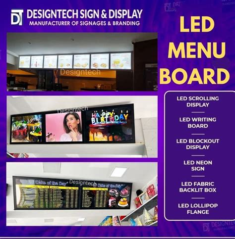 Aluminium Square Led Backlit Menu Boards For Promotion Standard Size