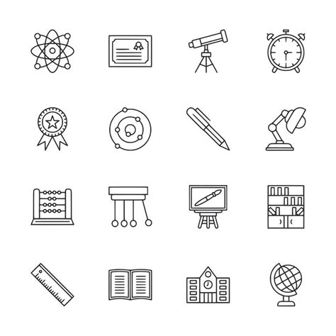 Set Of Icons For School Supplies And Classroom Items 57781564 Vector Art At Vecteezy
