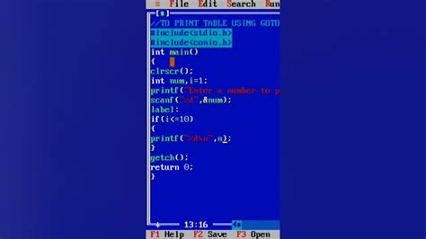 to print the table using the goto statement in c programming youtube