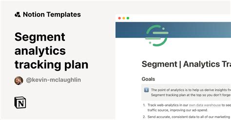 Segment Analytics Tracking Plan By Kevin Mclaughlin Notion Template