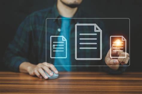 Premium Photo Businessman Using Computer Document Management System Dms Online Documentation