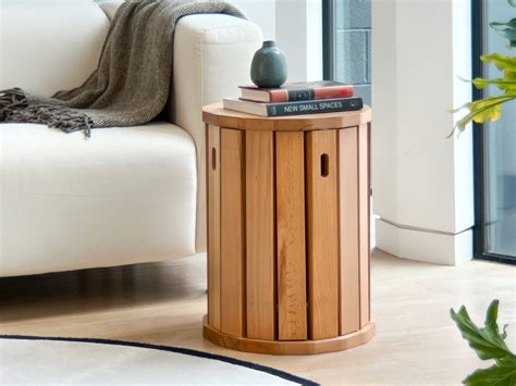 Otelier S Wooden Side Table Cleverly Turns Into Four Stools