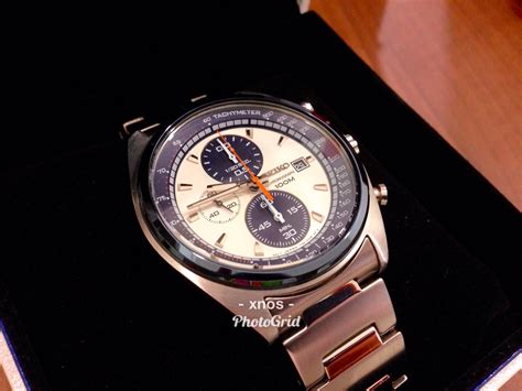 Seiko Blue Panda Chronograph Watch Mens Fashion Watches