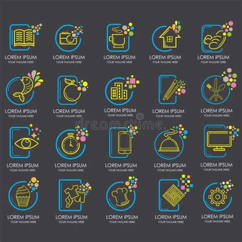 Collection Of Assorted Icons Vector Illustration Decorative Design