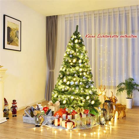 COSTWAY Künstlicher Weihnachtsbaum cm mit Klappsystem Spitzen PVC Nadeln inkl