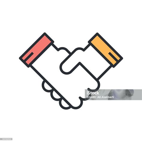 핸드셰이크 아이콘 비즈니스 계약 협력 서명 벡터 그림입니다 0명에 대한 스톡 벡터 아트 및 기타 이미지 0명 개념 계약서