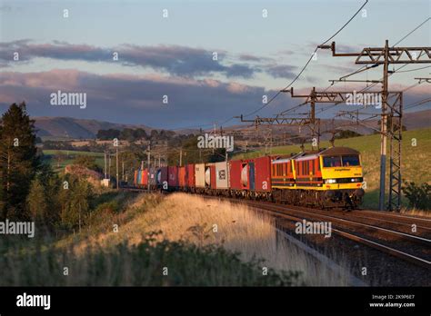 2 Freightliner Class 90 Electric Locomotives At Lambrigg North Of