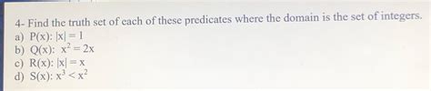 Answered 4 Find The Truth Set Of Each Of These Bartleby
