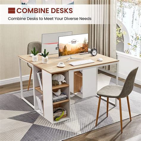 Small Desk White Computer Desk With Storage 47 In Office Desk With