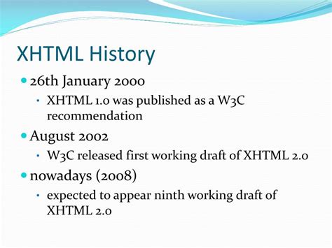 Ppt Xhtml 2 0 And Html 5 Powerpoint Presentation Free Download Id