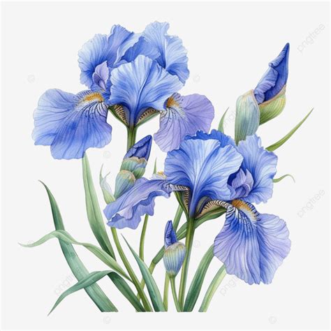 アイリスの花の水彩画イラスト素材透過PNGフリー画像ダウンロード Pngtree
