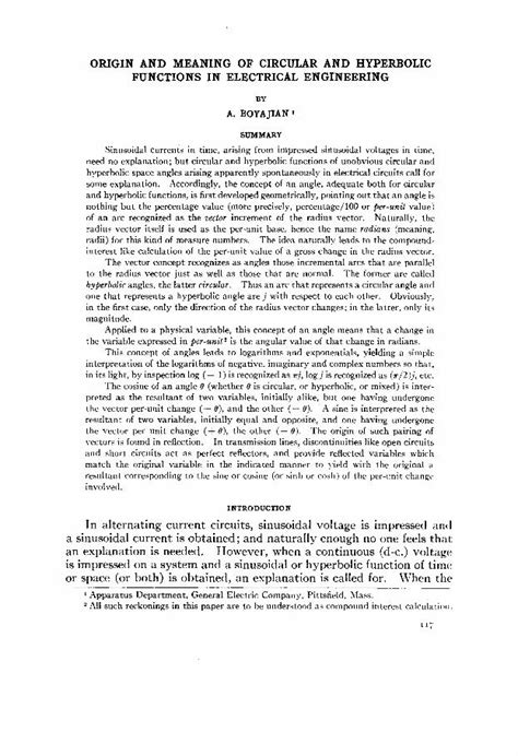 pdf origin and meaning of circular and hyperbolic functions in