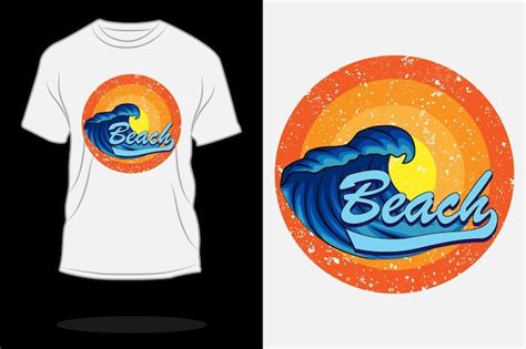 Premium Vector Beach Retro Vintage T Shirt Design