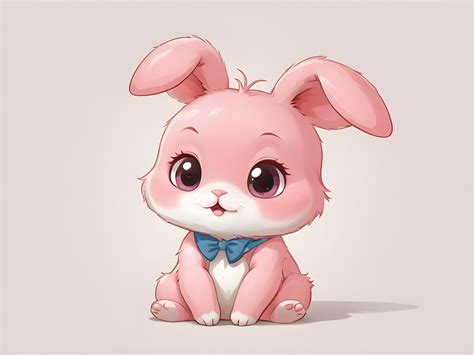 A Very Cute Pink Bunny Graphic By Ai Illustration And Graphics