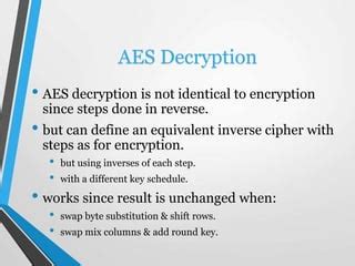 Information And Data Security Advanced Encryption Standard Aes PPT