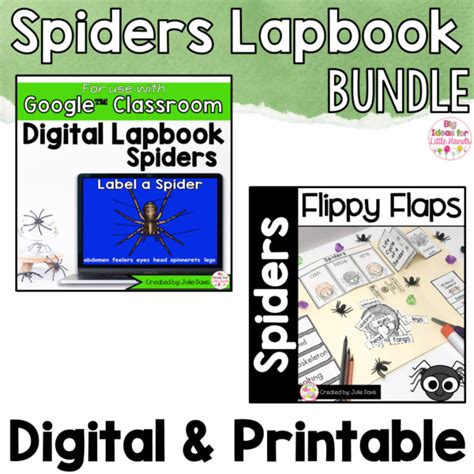 Spider Activities Interactive Notebook Digital And Printable Bundle Big Ideas For Little Hands