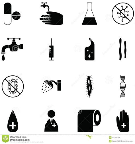 Sistema Del Icono De La Higiene Ilustración Del Vector Ilustración De