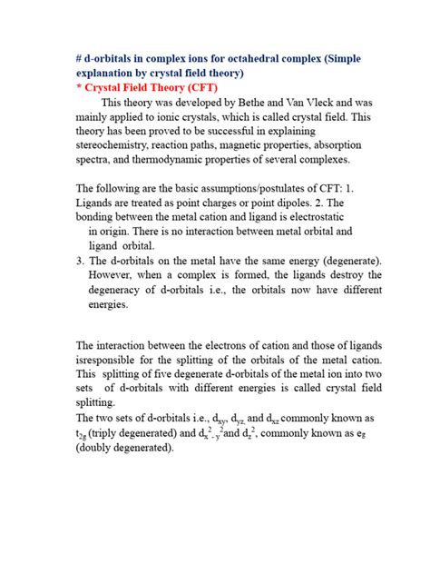 Transition Metal 4 Pdf Transition Metals Coordination Complex