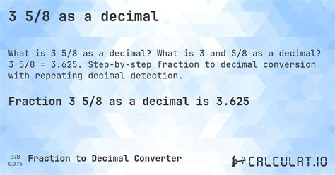 3 5 8 As A Decimal Calculatio