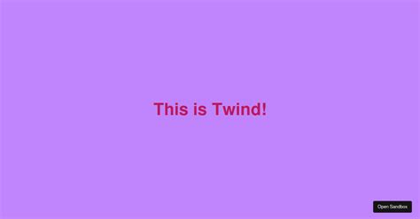 Example Using Twind Cdn Codesandbox
