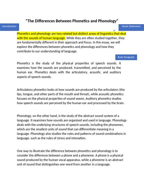 The Differences Between Phonetics And Phonology Pdf Phonetics