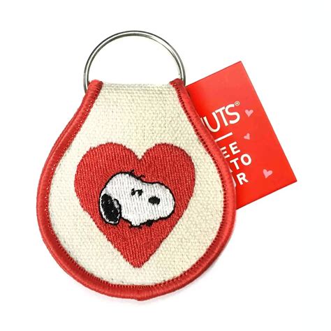 Peanuts Snoopy Heart Patch Keychain X Three Potato Four Third Drawer Down